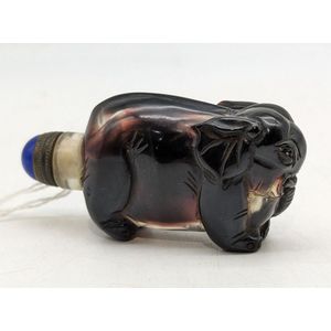Purple Peking Glass Elephant Snuff Bottle with Blue Stopper - Snuff ...