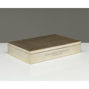 Silver Clad Cigar Box with Timber Interior, 24cm Width - Smoking ...