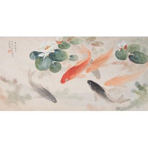 Happy Carp in Spring Water - Art - Oriental