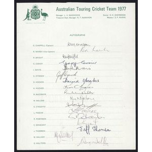 Fully Signed Official Australian Cricket Team Sheets Collection ...