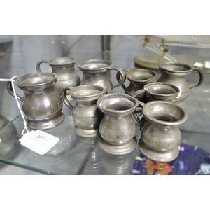 Antique Pewter Tankards Set of 8 - Pewter - Metalware
