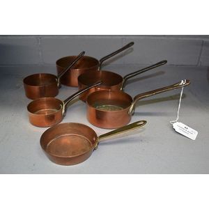 Miniature Copper Cookware Set with Fry Pan (6 Pieces) - Copper - Metalware