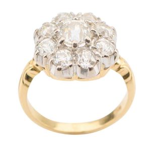 Two-tone Gold Diamond Cluster Ring, 2.67ctw - Rings - Jewellery