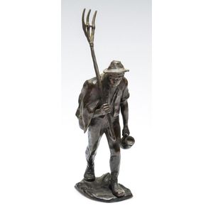 Bronze Farmer Figure (30.5 cm) - Figures/Groups - Sculpture/Statuary