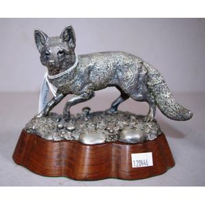 Birmingham Hallmarked Sterling Silver Fox Figurine on Stand - Zother ...