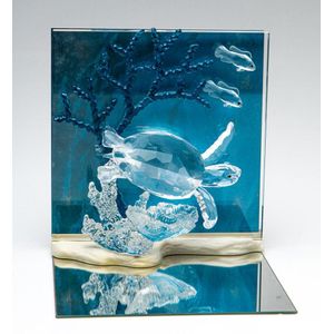 Swarovski Crystal Eternity Sea Turtle Diorama - European - Glass