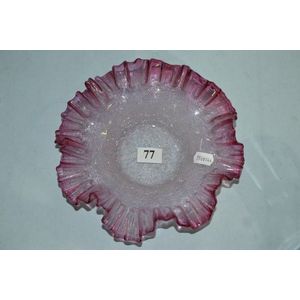 Crazed Victorian Ruby Bon Bon Dish with Minor Chip - British ...