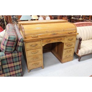 Restored American Roll Top Desk with Drawers - Desks - Cutler, Roll Top ...