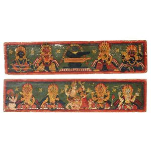 Nepalese Shaivite Book Covers with Deities and Donor - Zother - Oriental