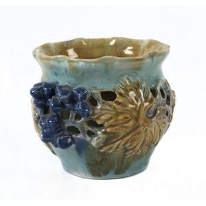 Pierced Pottery Vase with Grapes by Castle Harris - Castle-Harris, John ...