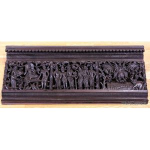 Anglo-Indian Ebony Wall Shelves with Deity Carvings - Zother - Oriental