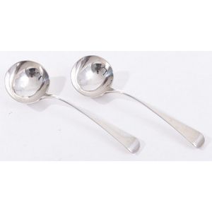 Antique silver sauce ladles, Robert Stebbings, London 1890 - Flatware ...