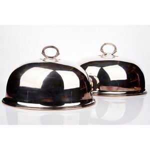 Antique silver plate meat covers, food covers, dish covers cloche ...