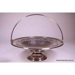 Victorian Silver Cake Basket with Neoclassical Design - Baskets - Silver
