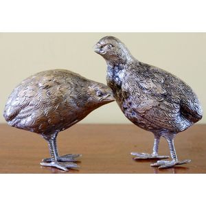 Antique English silverplate figurines and sculptures of animals, birds ...