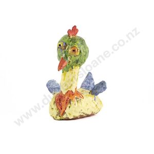 Polychrome Glazed Terracotta Chicken Sculpture by Jim Cooper - New ...