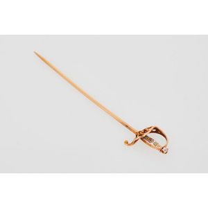 Floral Enamel Sword Stick Pin in 9ct Gold - Stick, Hat & Tie Pins ...