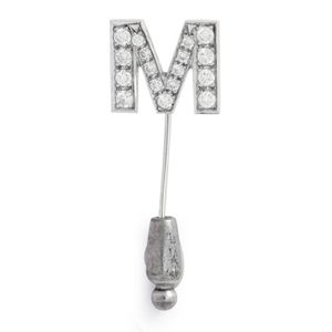 Diamond Initial Stick Pin in 18ct White Gold - Stick, Hat & Tie Pins ...