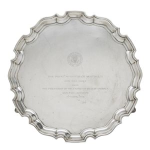 Antique silver presentation trays - price guide and values