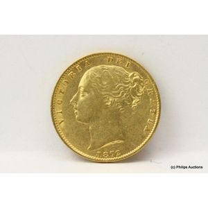 1872 Melbourne Gold Sovereign with Young Head Victoria - Coins ...