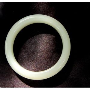 White Jade Bangle - 8.5 cm Diameter - Bracelets/Bangles - Jewellery