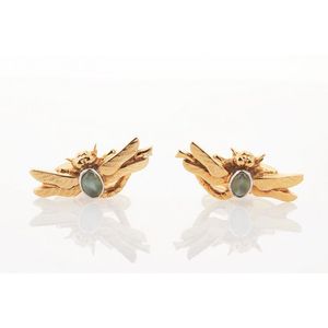 18ct Gold Dragonfly Cufflinks with Moonstone Cabochons - Cufflinks ...