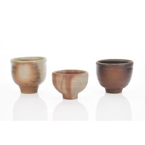 Three Raku-fired Stoneware Sake Cups by Col Levy - Australian Themes ...