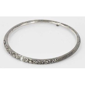 Asian God and Flower Silver Choker - Necklace/Chain - Jewellery