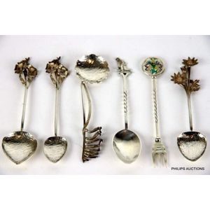 Australian Sterling Spoon Set with Native Flora and Figural Designs ...