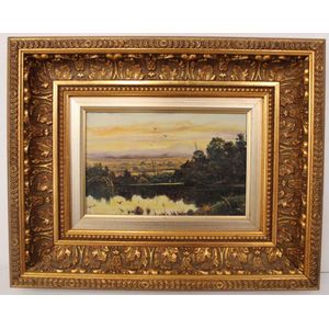 Haughton Forrest Lake Scene in Gilt Frame - Oil Paintings and Acrylics ...
