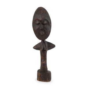 Ashanti Fertility Doll: Akua'ba Carved Wood from Ghana - African - Tribal