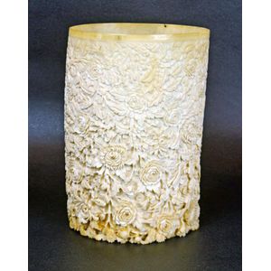 Carved Chinese ivory tusks and ivory tusk bridges - price guide and values
