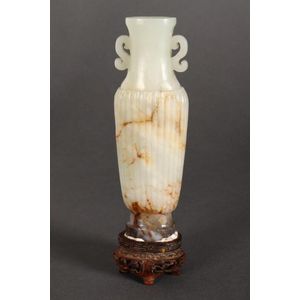 Ming Dynasty Jade Vase with Scroll Handles and Fluted Body - Jade ...