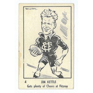 Rare Caricature of Fitzroy Player Jim Kettle - Sporting - AFL/VFL ...