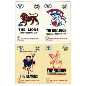 1974 Scanlens Mascot Sticker Inserts with Spares - Scarce Collection ...