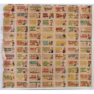 1982 Scanlens 'Wacky Plak' Uncut Part Sheet of 84 - Cards - Cigarette ...