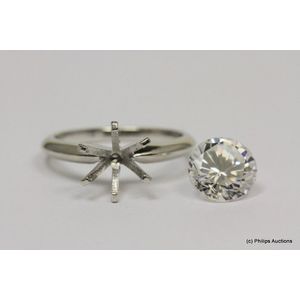 Platinum Solitaire Claw Ring Mount for 9mm Stone - Rings - Jewellery