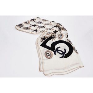 Chanel Silk Scarf with Signature Print - Shawls, Scarfs & Collars ...