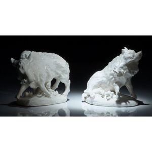 Derby 'dry-edge' wild boar figures from 1750-54, Robin Barkla ...