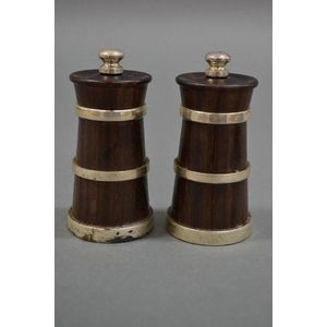 Silver Wood Salt & Pepper Grinders (Set of 2) - Condiment & Cruet Sets ...