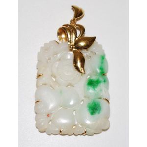 Gilded Jade Peach Pendant - Zother - Oriental