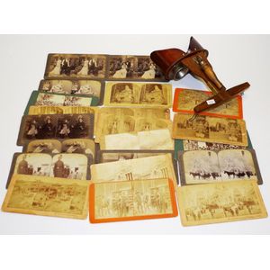 Vintage Stereoscope Viewer with 20 Early Slides - Photographs - Printed ...
