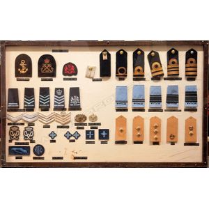 Vintage NZ Armed Forces Epaulette Display Board - Medals, Badges ...