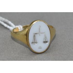 Victorian Gold Signet Ring with Justice Law Scales Engraving - Rings ...