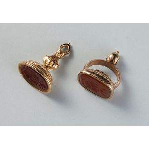 Antique Gold Fobs with Carnelian Seal Inset - Writing - Seals ...