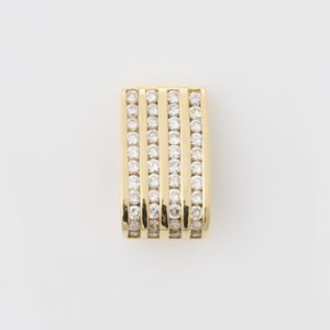 Rectangular Diamond Pendant in 14ct Yellow Gold - Pendants/Lockets ...