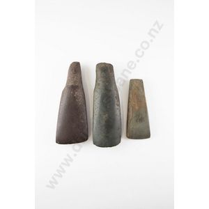 Pre-European Toki: 3 Stone Tools, 16-12.5 cm Lengths - New Zealand ...