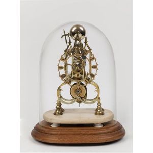 English Fusee Skeleton Clock with Passing Strike on Marble Base ...