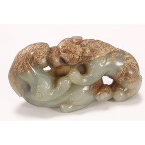 Embracing Chilong Jade Figure Group from Chinese Collection - Jade ...