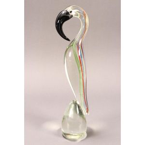 Murano Art Glass Bird Figure with Curved Beak - Venetian / Murano - Glass